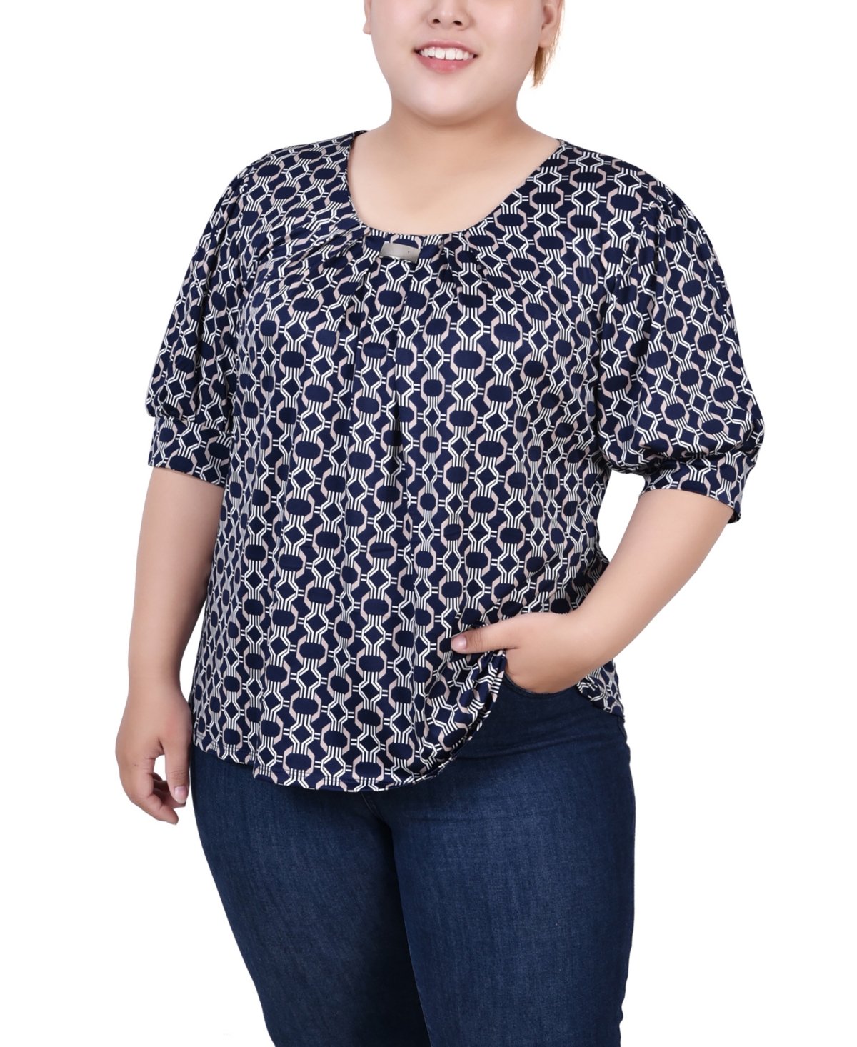 Click here for Ny Collection Plus Size Short Sleeve Balloon Sleev... prices
