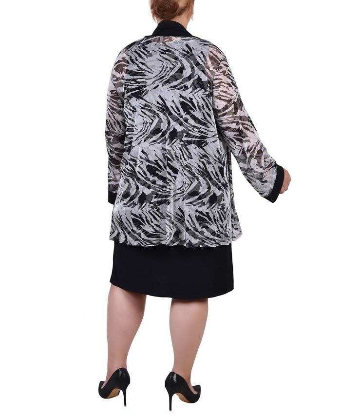 NY Collection Plus Size Cardigan Dress Set, 2 Piece & Reviews - Dresses ...