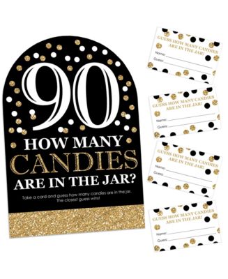 Big Dot of Happiness Adult 90th Birthday - Gold - How Many Candies ...