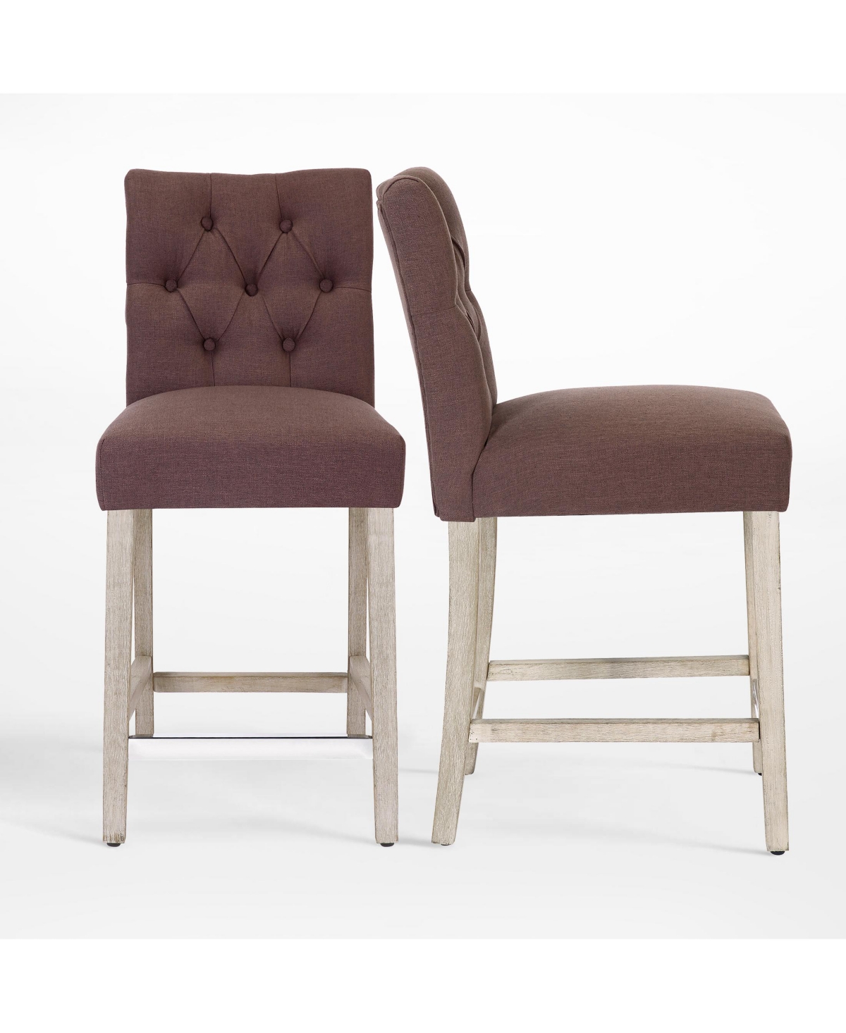 Click here for WestinTrends Linen Fabric Tufted Counter Stool (Se... prices