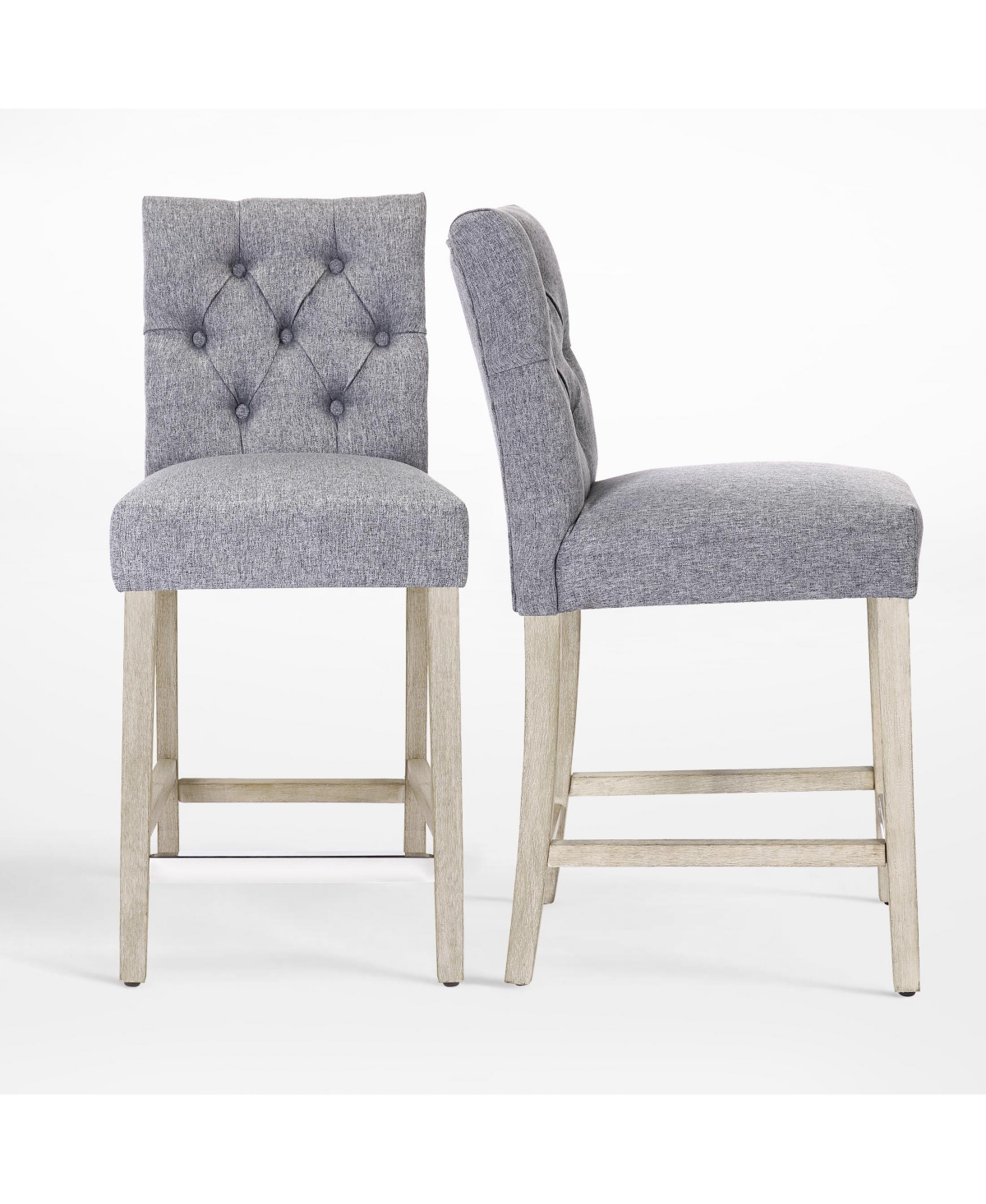 Click here for WestinTrends Linen Fabric Tufted Counter Stool (Se... prices