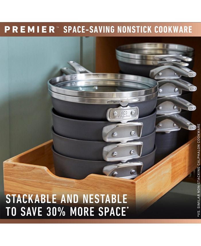 Calphalon Premier 10 Pc Space Saving Hard Anodized Nonstick Cookware
