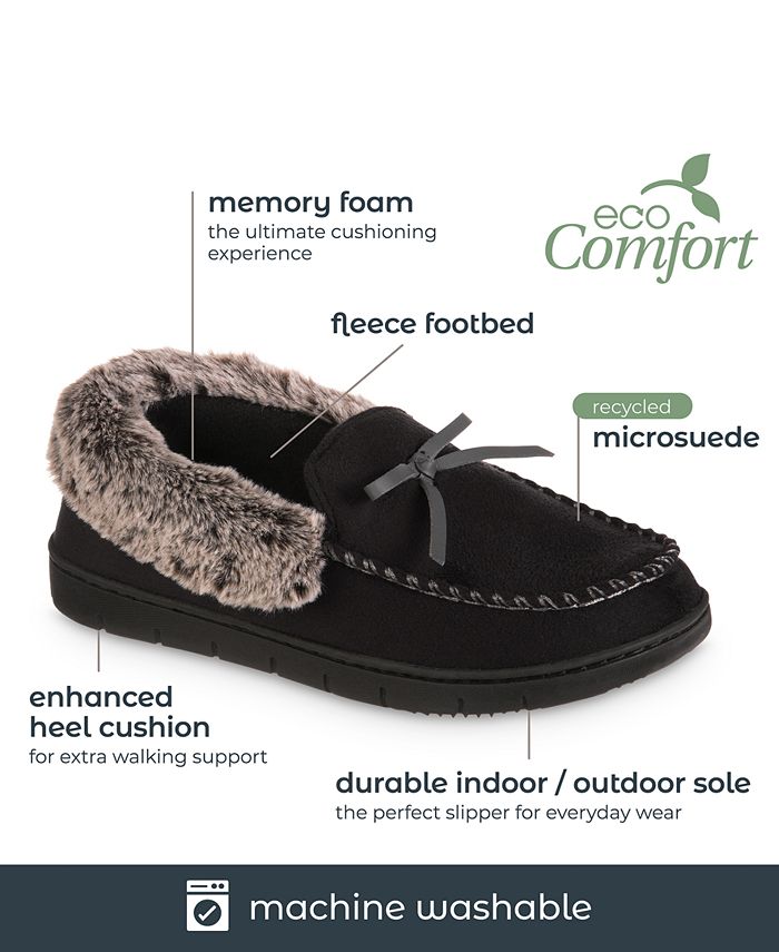 Isotoner Signature Women's Microsuede Rae Comfort Moccasin Slippers ...