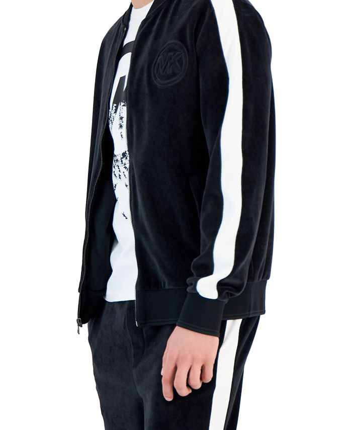 Michael Kors Men's Velour Logo Bomber Jacket - Macy's