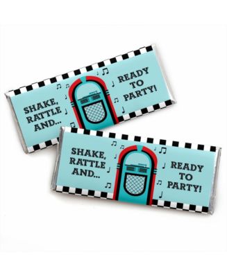 50's Sock Hop - Candy Bar Wrapper 1950s Rock N Roll Party Favors - Set ...