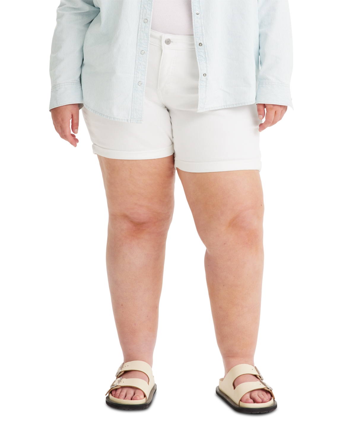 Click here for Levis Trendy Plus Size Mid-Length Stretch Denim Sh... prices