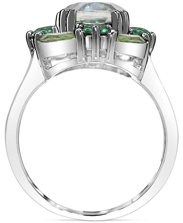 Macy's Multi-Gemstone Cluster Ring (3-5/8 ct. t.w.) in Sterling Silver ...