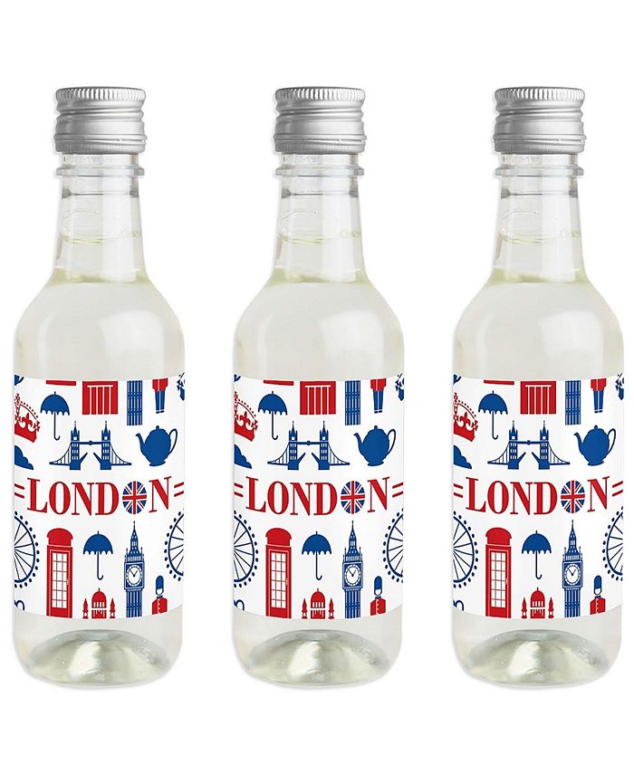 Big Dot of Happiness Cheerio, London - Mini Wine Bottle Stickers ...