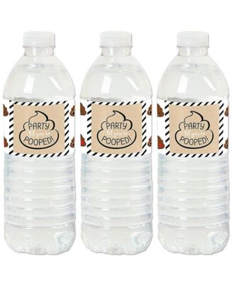 Party 'Til You're Pooped - Poop Emoji Party Water Bottle Sticker Labels ...