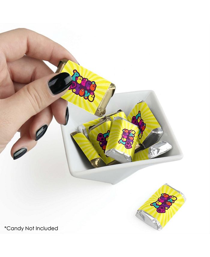 Big Dot of Happiness 60's Hippie - Mini Candy Bar Wrapper Stickers ...