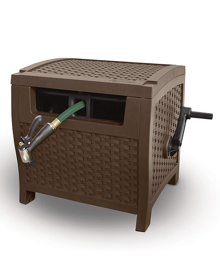 Suncast Wicker Style Resin Hose Hideaway Hose Guide, Java, 175 Feet ...