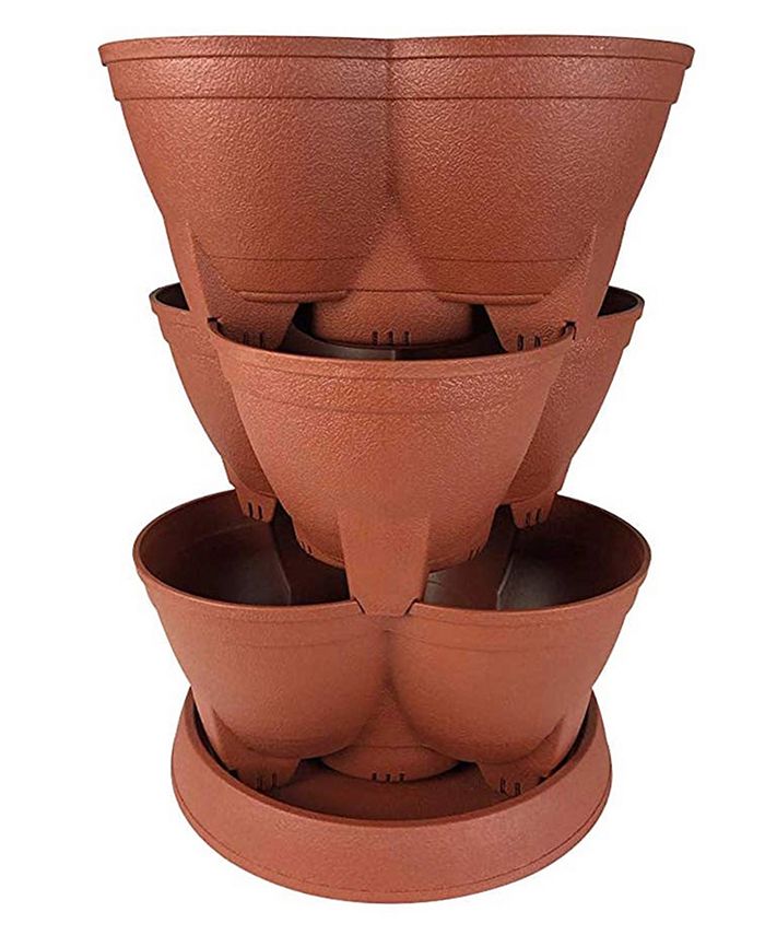 Stack-A-Pots 80281854E Stackable Planter 30 quarts - Brick - Macy's