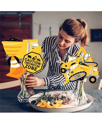 Big Dot of Happiness Dig It - Construction Zone - Centerpiece Sticks ...