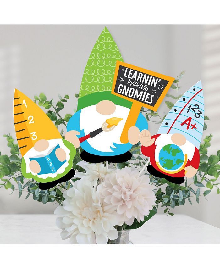 Big Dot of Happiness School Gnomes Classroom Decorations Centerpiece ...