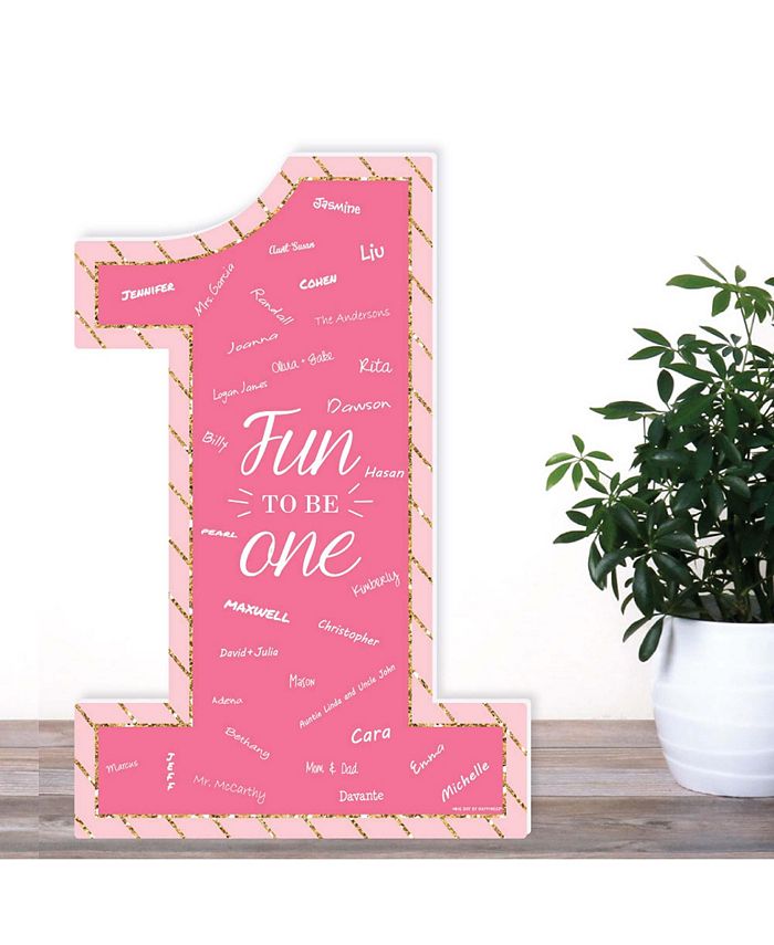 Big Dot of Happiness 1st Birthday Girl - Fun to be One - Guest Book ...