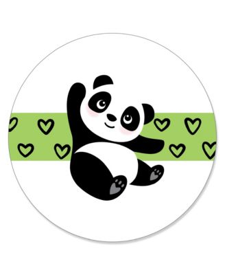 Party Like a Panda Bear - Baby Shower or Birthday Circle Sticker Labels ...