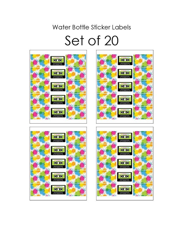 Big Dot of Happiness 80's Retro - Totally 1980s Party Water Bottle ...