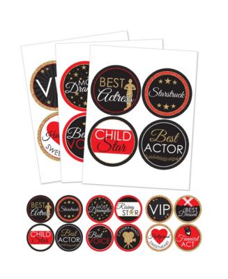 Red Carpet Hollywood - Funny Name Tags - Award Party Badges Sticker Set ...