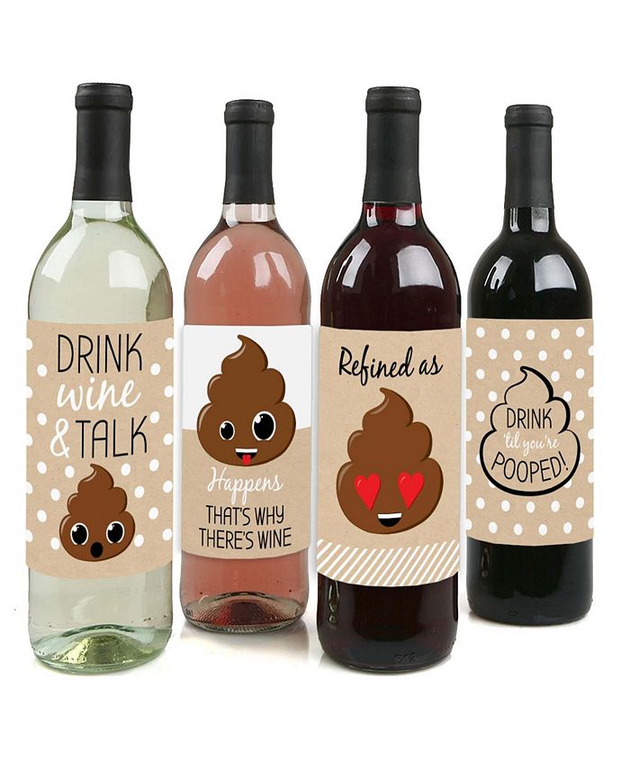 Big Dot of Happiness Party 'Til You're Pooped - Poop Emoji Decor - Wine ...