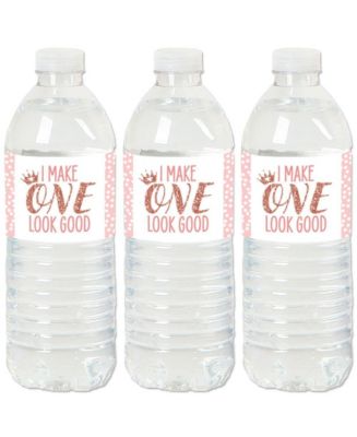 Big Dot of Happiness 1st Birthday Little Miss Onederful - Party Water ...