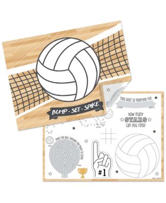 Big Dot of Happiness Bump, Set, Spike - Volleyball - Paper Coloring ...
