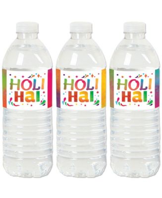 Holi Hai - Festival of Colors Party Water Bottle Sticker Labels - Set ...