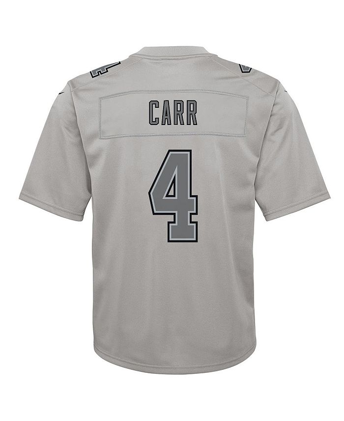 Nike Big Boys Derek Carr Gray Las Vegas Raiders Atmosphere Game Jersey ...