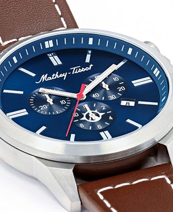 Mathey-Tissot Men's Field Scout Collection Chronograph Brown Genuine ...
