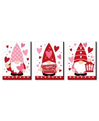 Big Dot of Happiness Valentine Gnomes -Valentine's Day Wall Art - 7.5 x ...