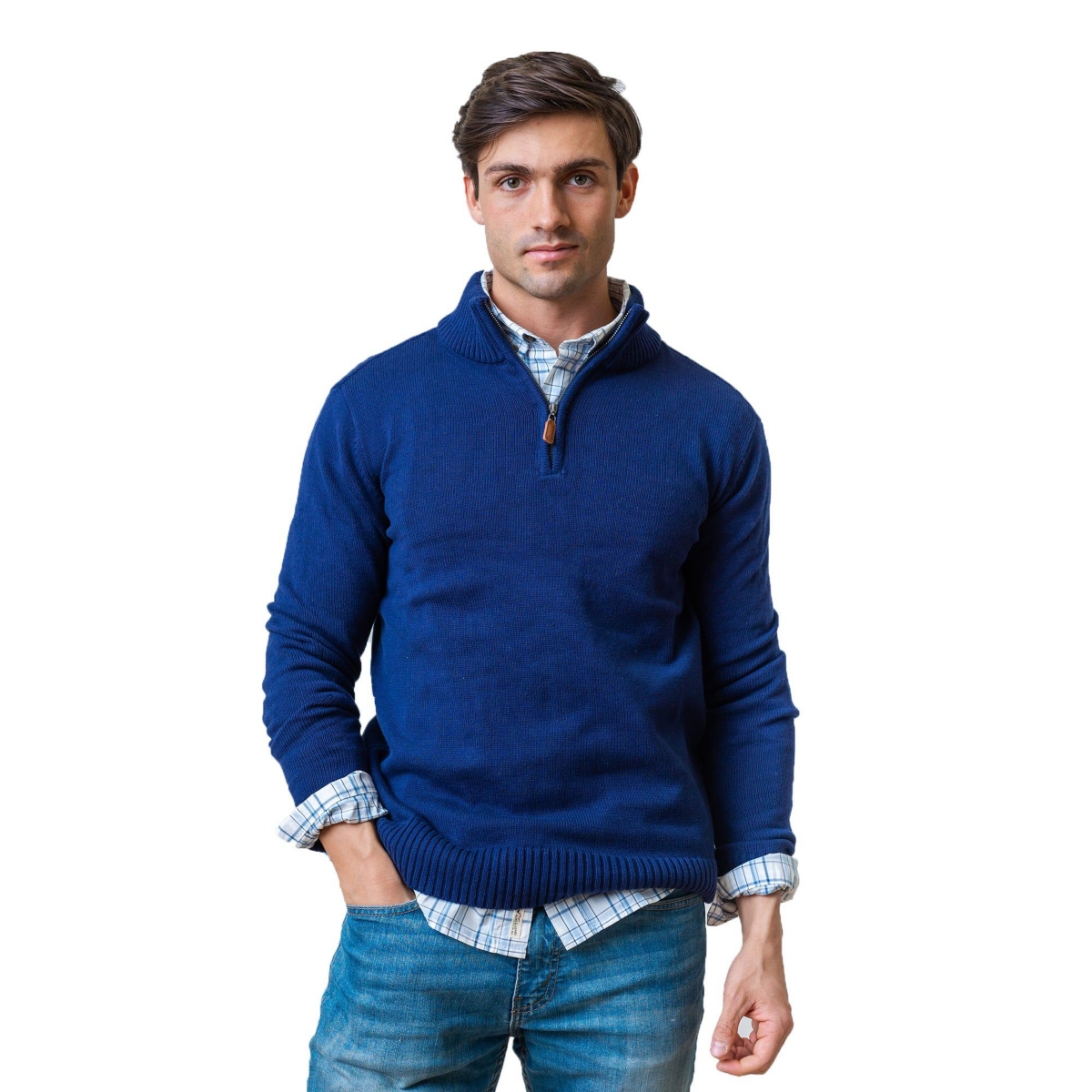Click here for Hope & Henry Mens Half Zip Pullover Sweater - Blue... prices