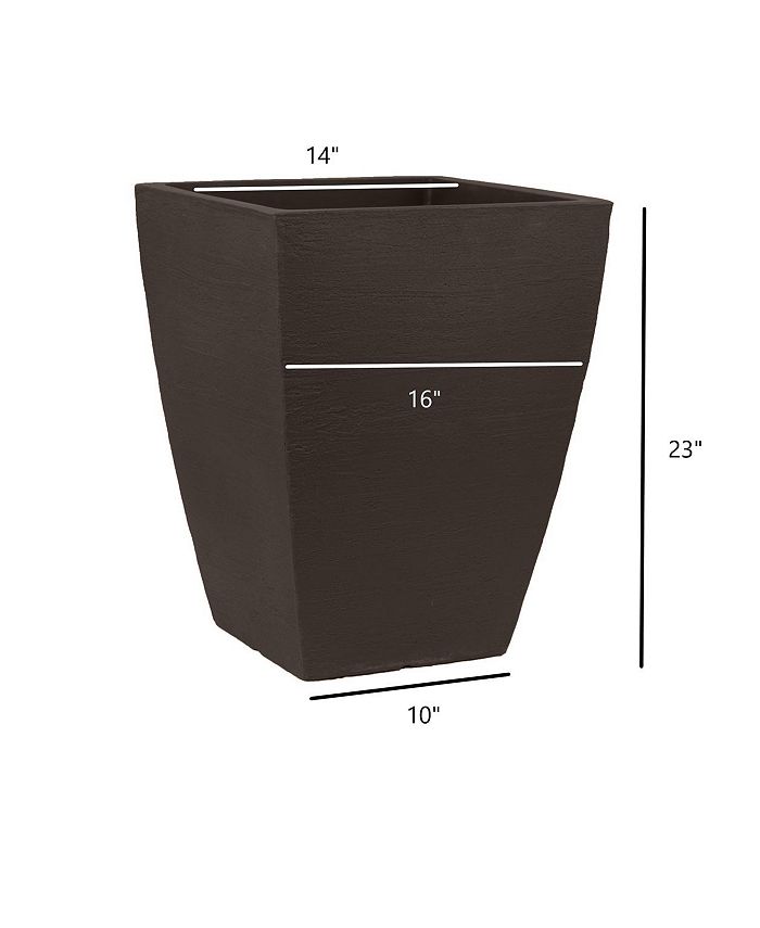 Tusco Products Modern Planter Tall Square Espresso 16in x 23in - Macy's