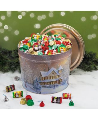 Just Candy 600 pcs Christmas Gift Tin with Hershey's Holiday Chocolate ...
