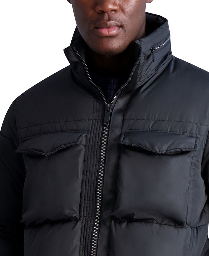 Karl Lagerfeld Men's Hidden Hood Faux Down Jacket - Macy's