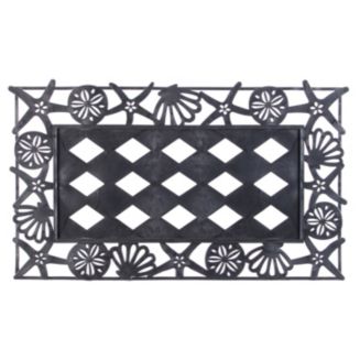 Evergreen Black Seashells Sassafras Floor Mat Indoor Outdoor Rubber ...