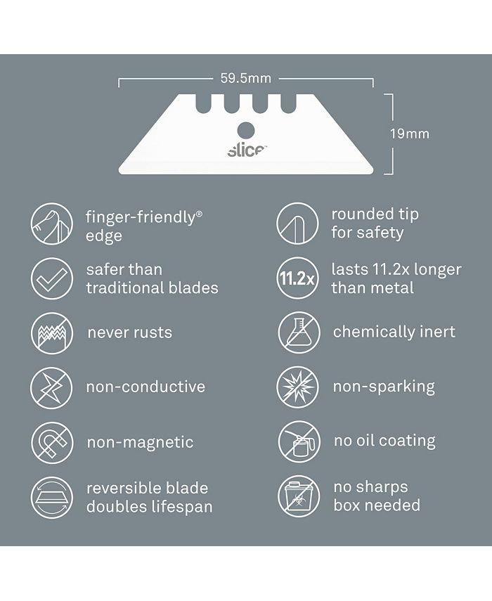 Slice 10524 Replacement Utility Blades - Rounded Tip - Finger-Friendly ...