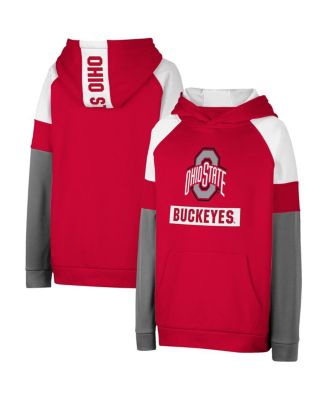 Colosseum Big Boys Scarlet Ohio State Buckeyes Colorblock Raglan ...