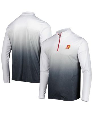 Men's Colosseum Charcoal, White USC Trojans Magic Quarter-Zip Top - Macy's
