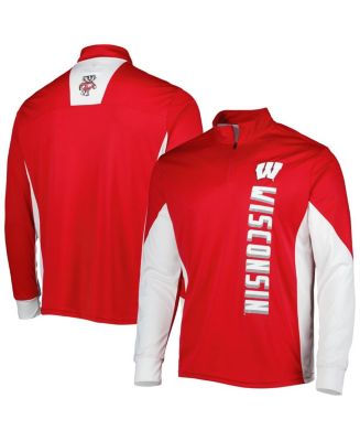 Men's Colosseum Red Wisconsin Badgers Bart Quarter-Zip Windshirt - Macy's