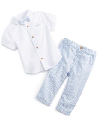 First Impressions Baby Boys Seersucker Shirt and Pants, 2 Piece Set, Created for Macy's - Macy's