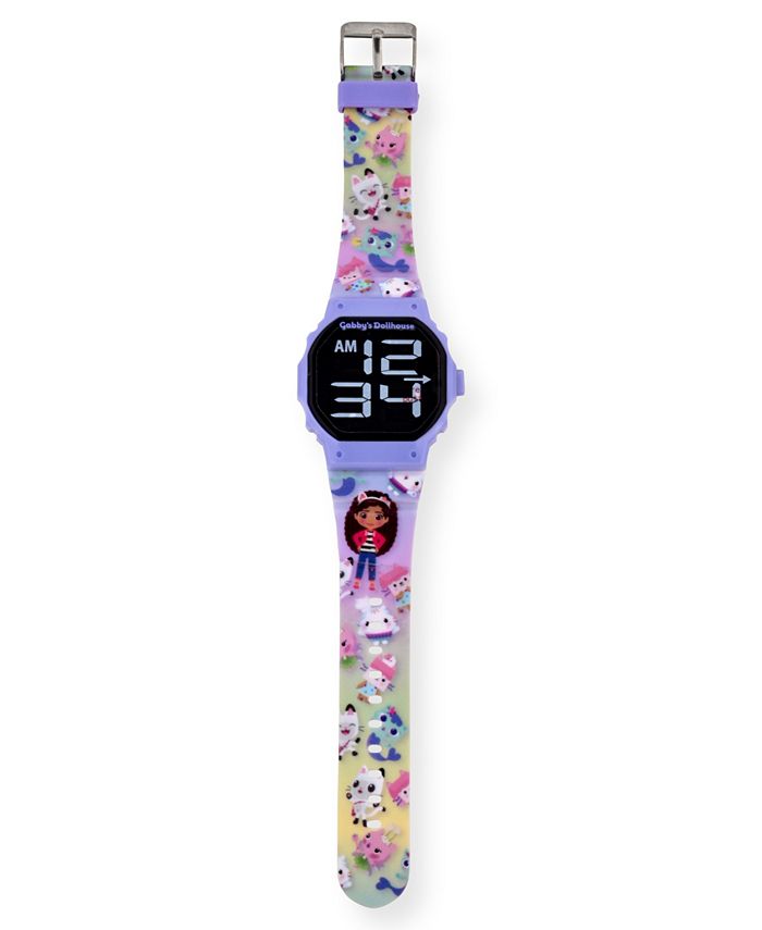 Gabby's Dollhouse Unisex Lilac Silicone Strap LED Touchscreen Watch ...