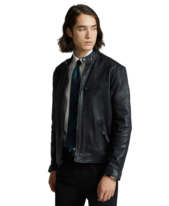 Polo Ralph Lauren Men's Café Racer Leather Jacket - Macy's