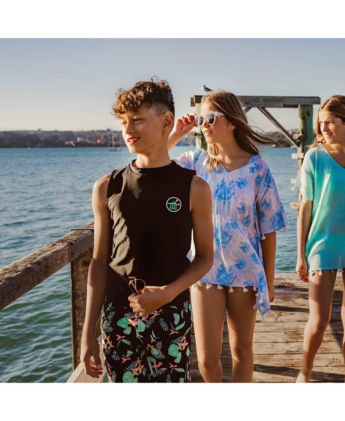 Snapper Rock Toddler, Child Boys Black Surf Sustainable Sleeveless Rash ...