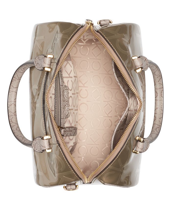 Calvin Klein Ashley Embossed Signature Top Zipper Satchel & Reviews ...