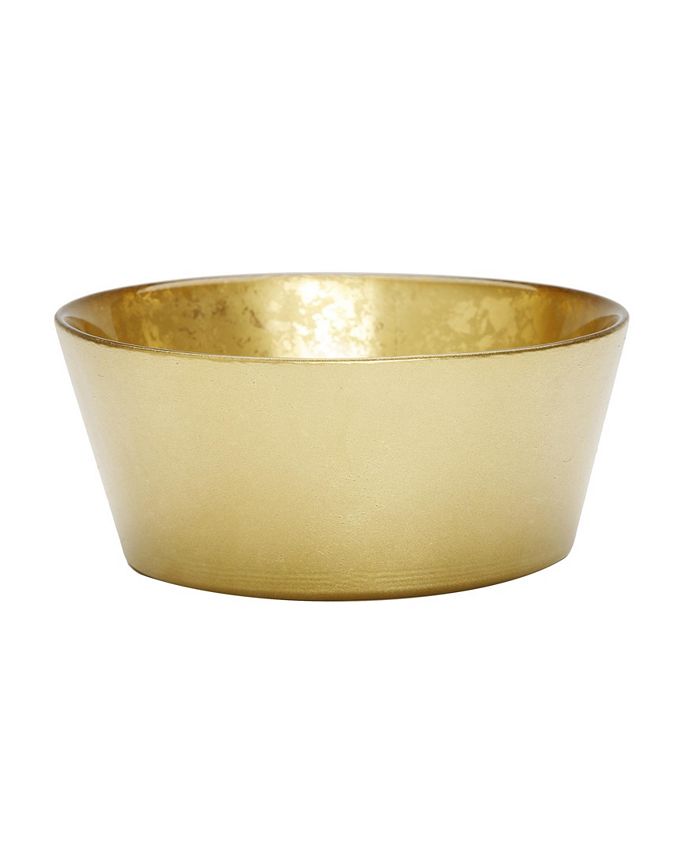 Classic Touch Raised Rim Design Glitter Bowl - Macy's