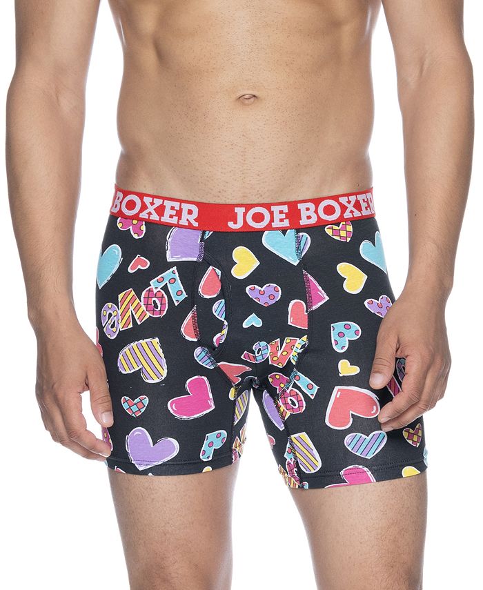 Joe Boxer Men's Love Hearts Stretch Boxer Briefs, Pack of 4 - Macy's