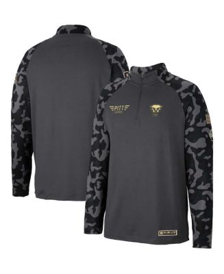 Men's Colosseum Charcoal Pitt Panthers OHT Military-Inspired Appreciation Long Range Raglan ...