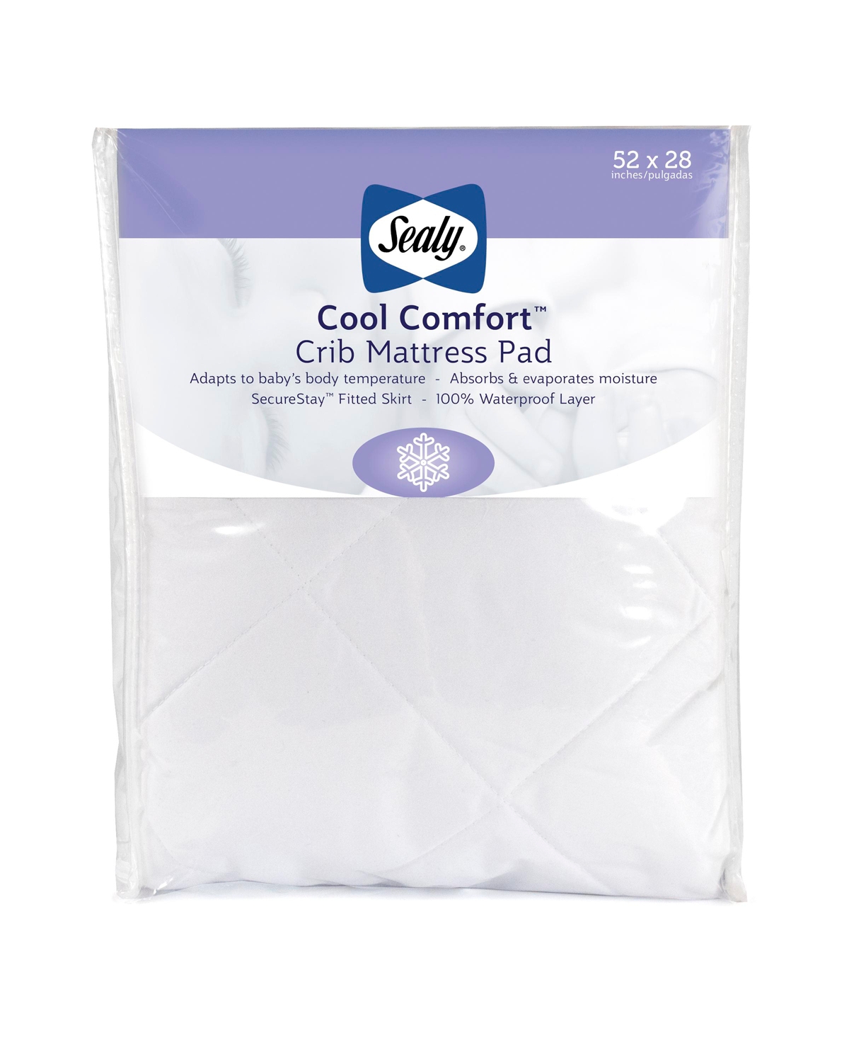 Click here for Sealy Baby Cool Comfort Crib Mattress Pad - White prices