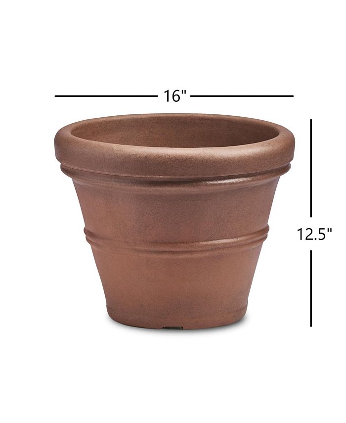Crescent Garden Brunello Classic Rolled-Rim Planter 16 Inch Rust - Macy's