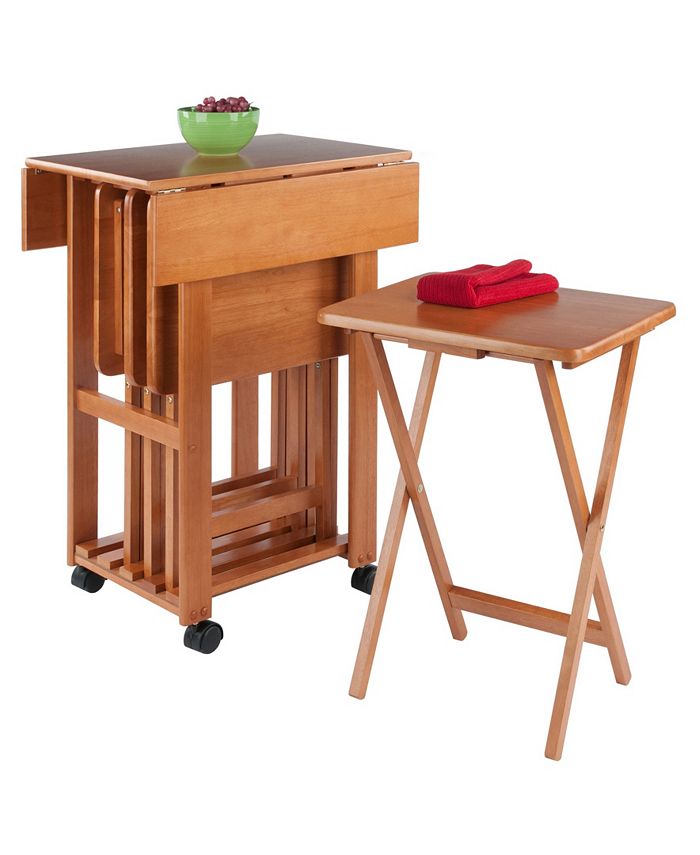 Winsome Sophia 5-Piece Wood Drop Leaf Top Snack Table Set - Macy's