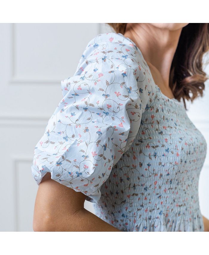 Hope & Henry Women's Smocked Bubble Sleeve Dress - Macy's